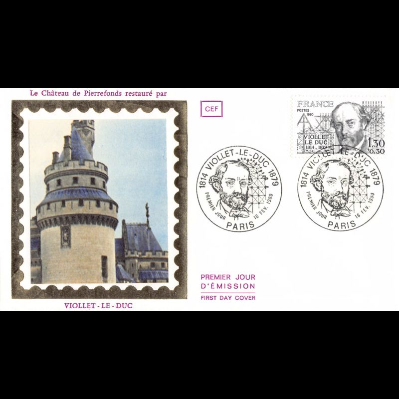 CEF soie - Eugène Viollet-le-Duc, architecte français - 16/2/1980 Paris