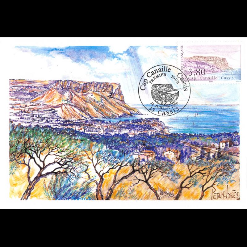 Carte maximum v6 - Le Cap Canaille - 14/7/1990 Cassis