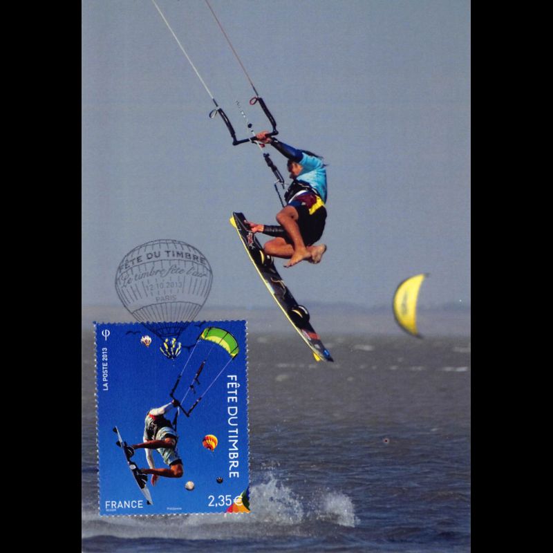 Carte maximum Fête du timbre, kiteboard – France 2013 | LMI 77