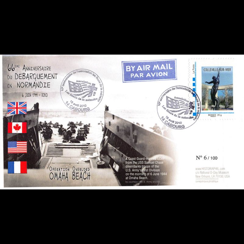 FDC D-DAY 1944 - OMAHA BEACH - OPÉRATION OVERLORD