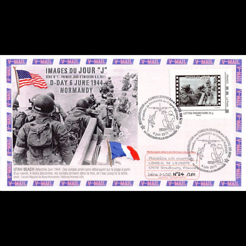 12 FDC 1er Jour - Images du Jour J de Juin 1944 - Série N°1