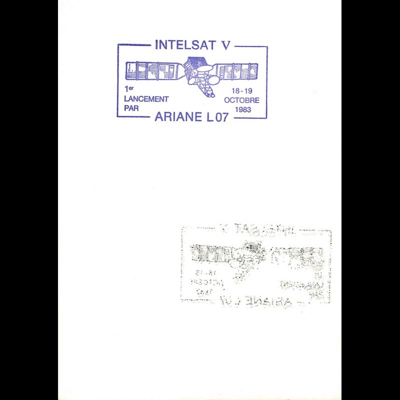 AR17LC - 1983 - CARTE MAXI ARIANE L07 - SAT. INTELSAT V