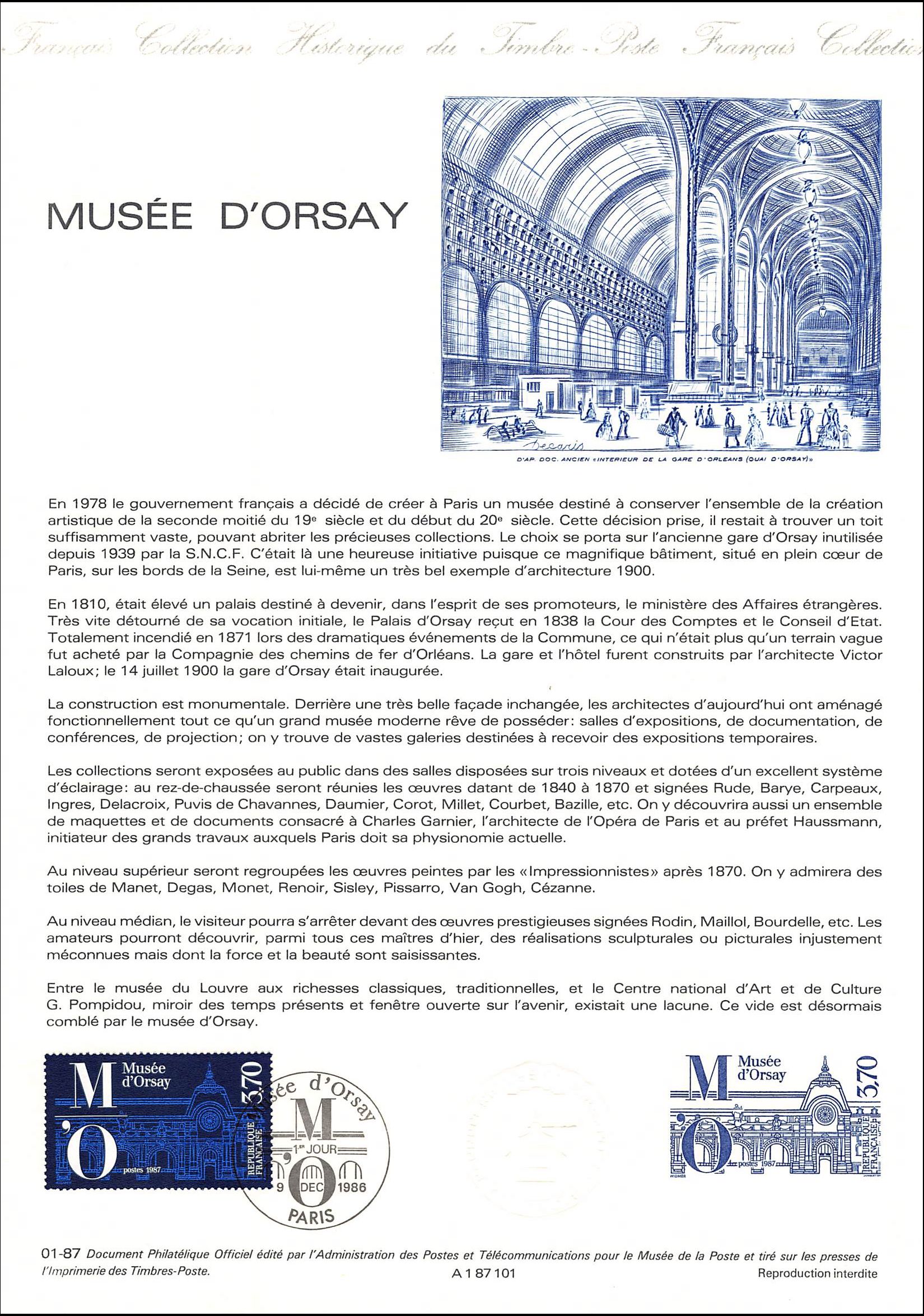 Document Officiel 1987 - Musée d'Orsay