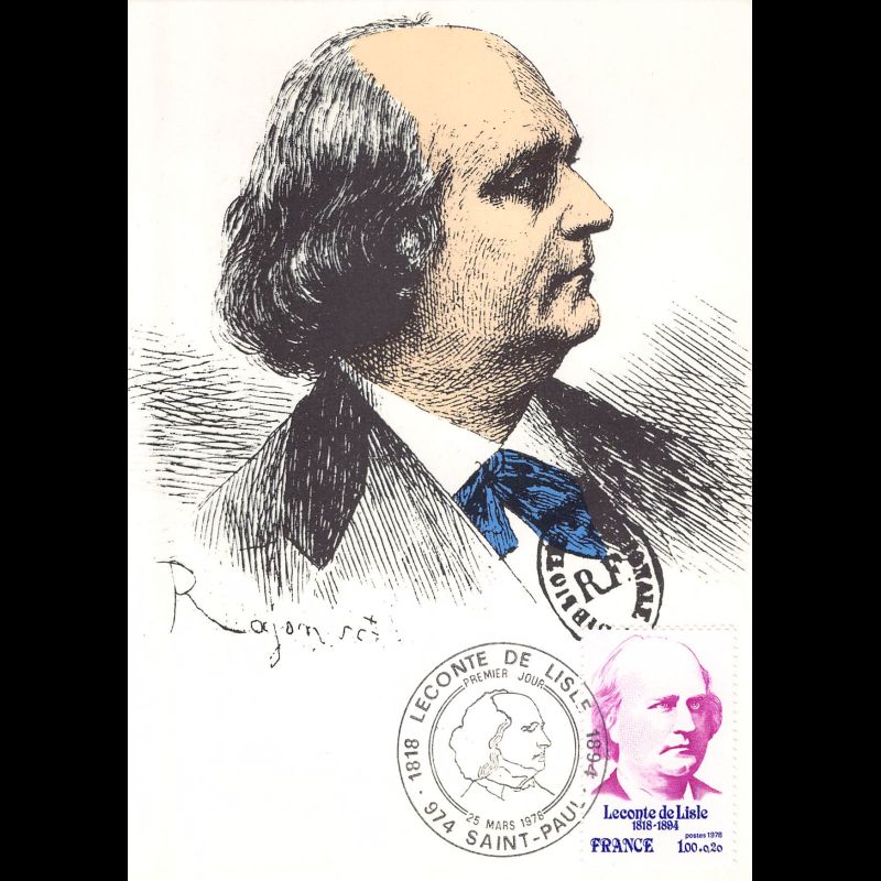 Carte maximum v3 - n° 1988 - Ch. Leconte de Lisle - Poète - 25/3/1978 ...
