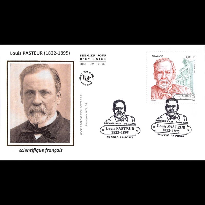 FDC soie - Louis Pasteur (1822 - 1895) - 4/2/2022 Dole