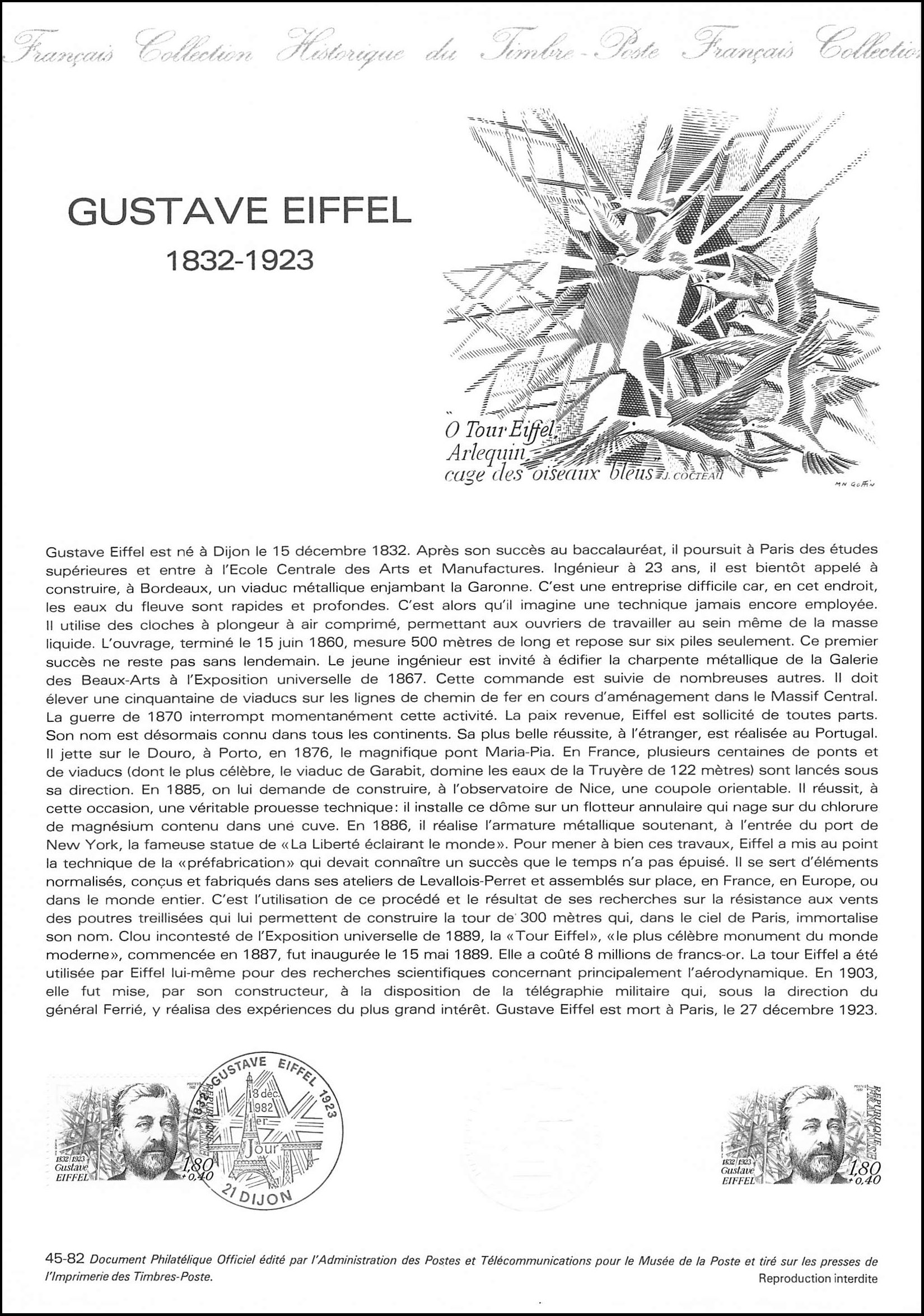 Document Officiel 1982 - Gustave EIFFEL