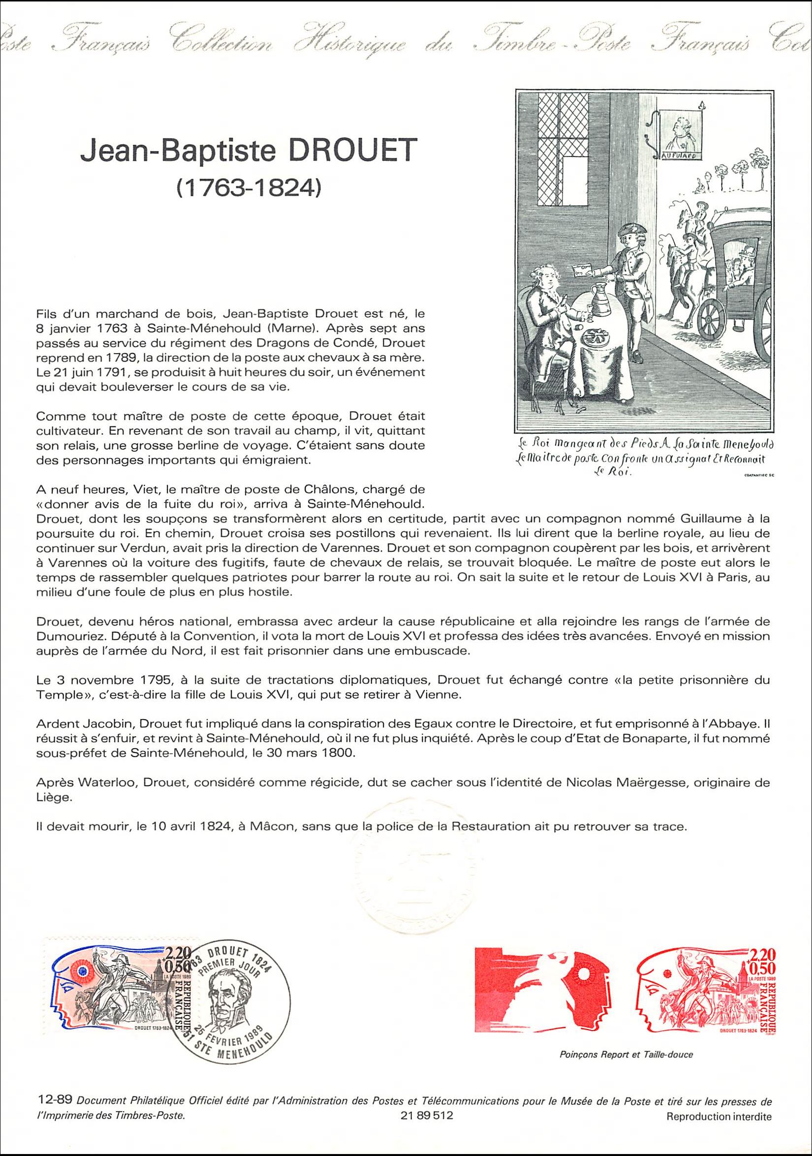Document Officiel 1989 - Jean Baptiste DROUET