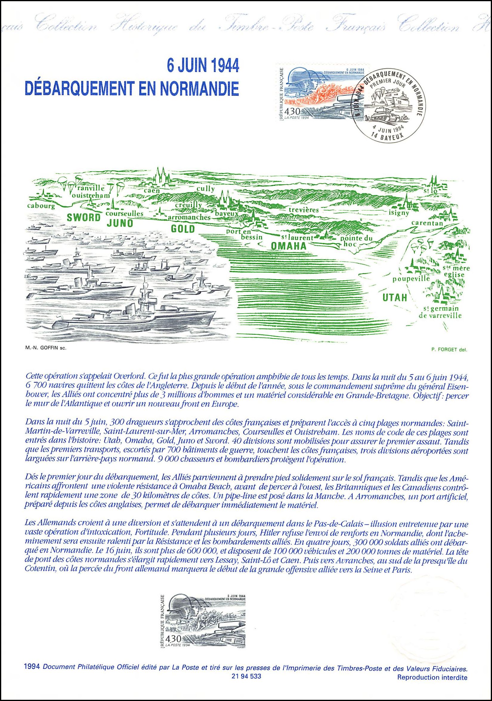 Document Officiel 1994 - Débarquement en Normandie