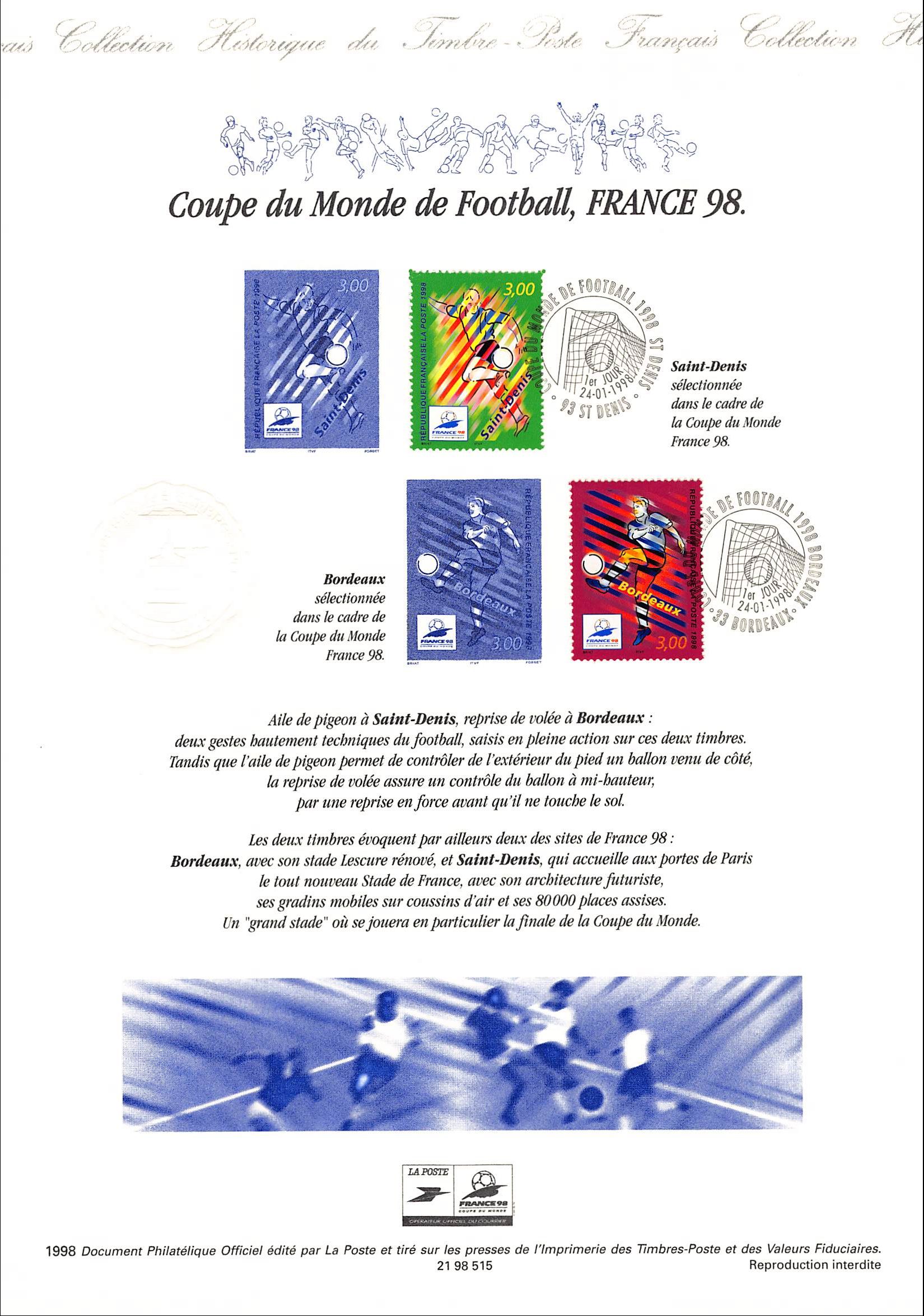 Document Officiel 1998 - Coupe du monde de football. France 98