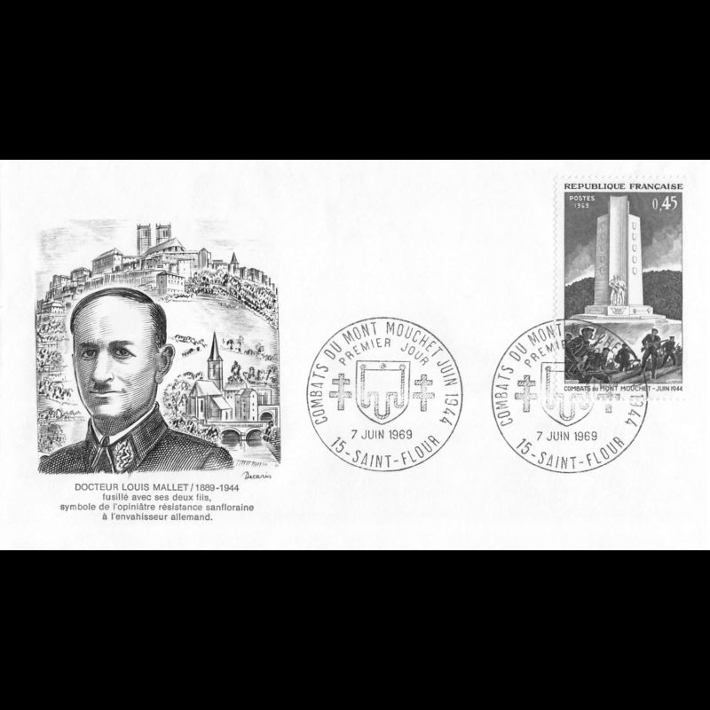 FDC - Monument du Mont Mouchet - 7/6/1969 Saint Flour